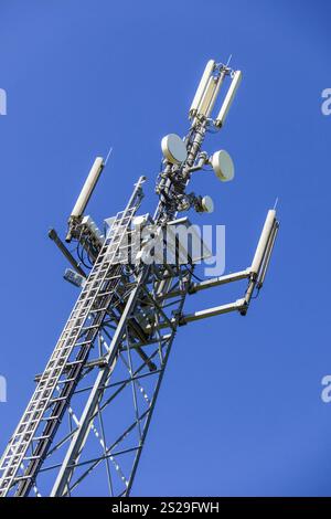 A transmission mast for mobile telephony and mobile phones in Germany ...