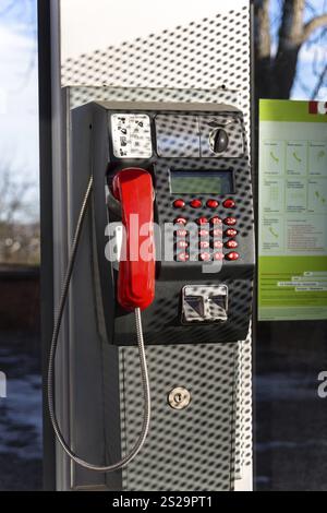Austrian coin telephone Stock Photo - Alamy