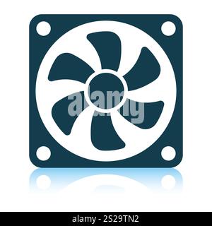 CPU Fan icon. Shadow reflection design. Vector illustration Stock Photo ...
