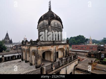 Ancient Hindu temples along the Ghagra river in Ayodhya, Uttar Pradesh ...