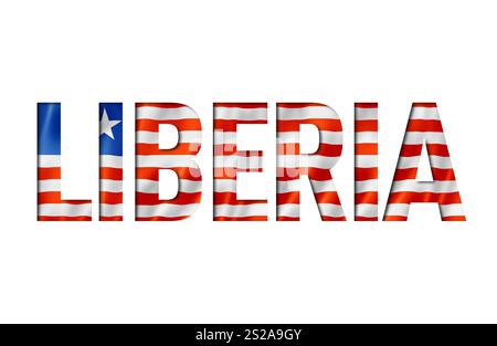 liberian flag text font. liberia symbol background Stock Photo - Alamy