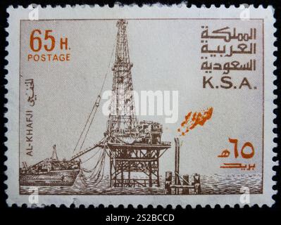 SAUDI ARABIA - CIRCA 1977: a stamp printed in the Saudi Arabia shows ...