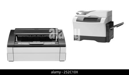 Two Printers isolated on white background Stock Photo - Alamy