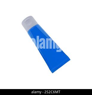 The dark blue tube isolated on white Stock Photo - Alamy