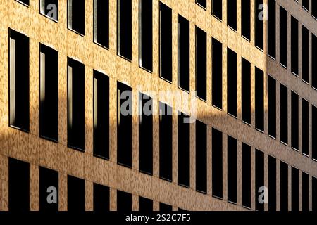 Brick Office Building Facade with Repetitive Vertical Windows and ...