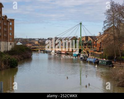 General view of the River Nene at Southbridge Northampton UK on a sunny ...