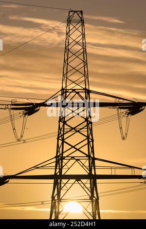 This beautiful and somewhat surreal scene of glowing skies and pylons ...