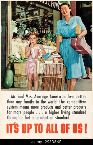 A 1947 American post-war advertisement for Bell Telephone Company ...