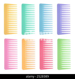 Combs of different colors isolated on white Stock Photo - Alamy