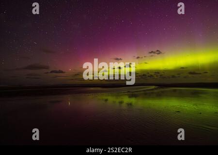 Nordlichter über Dänemark Polarlichter am Strand von Lokken am 12.09. ...