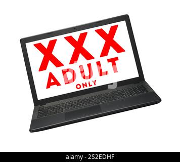 laptop computer painted with hazard warning on screen Stock Photo - Alamy