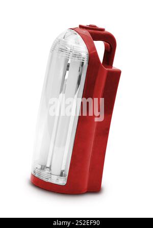 Red electrik latern on white background Stock Photo - Alamy