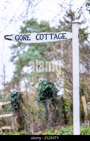 Gore cottage sign Stock Photo - Alamy