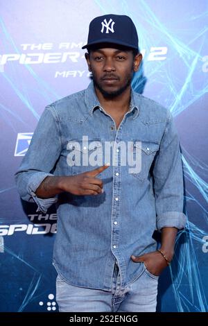 Kendrick Lamar at the premiere of 'The Amazing Spider-Man 2' in New ...