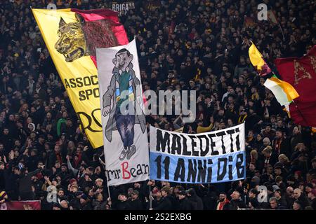 LAzio fans show banners during the Europa League football match between ...