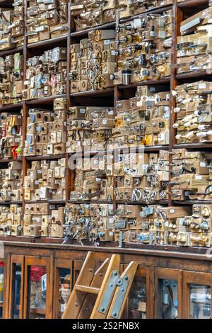 Small objects inside a common tool store in Pontevedra, Spain, Europe ...