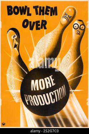 Bowl them over ! - World War II - Comic style U.S propaganda Poster ...