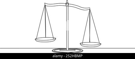 Balance scales. Continuous one line drawing Stock Vector Image & Art ...
