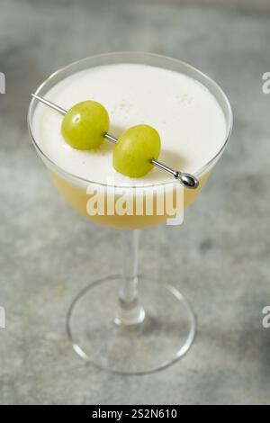 Boozy Refreshing Grape Grappa Vento Cocktail with Lemon and Honey Stock ...