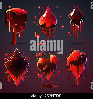 spill blood splash vfx game ai generated. liquid design, animation ...