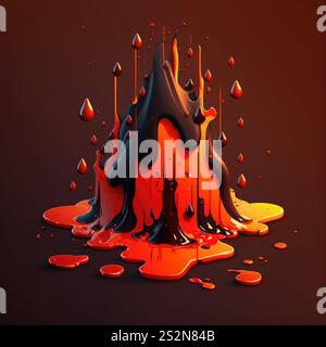 effect lava splash vfx game ai generated. animation liquid, motion ...