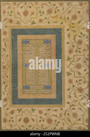 This folio from the Late Shah Jahan album (M.78.9.15) features a ...