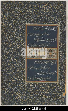 A folio from the Divan (collected poems) by Sultan Husayn Mirza ...