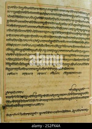 Historical Guru Granth Sahib manuscript which contains an Ik Onkar (ੴ ...