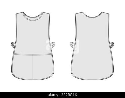 Set of Aprons Cobbler Slipover Smock technical fashion illustration ...