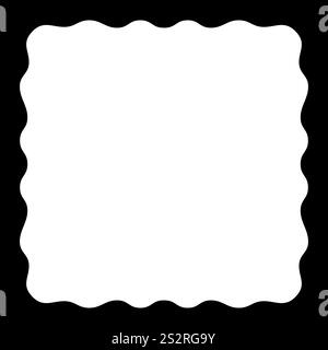 Square frame with wavy inner edges. Vignette with scalloped inside ...