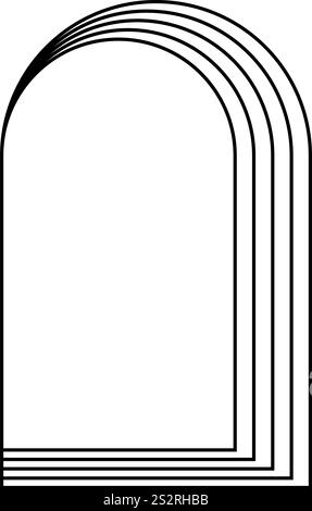 Concentric arch frames isolated on white background. Simple geometric ...