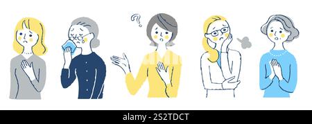 Five women in distress Set Stock Photo - Alamy