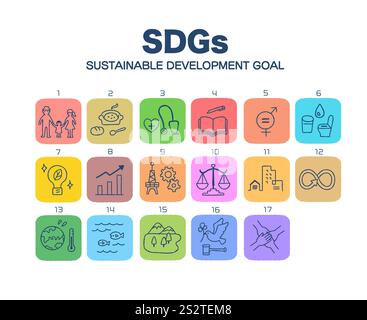 SDG 17 goals icon set Stock Photo - Alamy