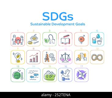 SDG 17 goals icon set Stock Photo - Alamy