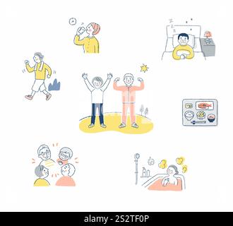 Vibrant seniors Lifestyle set Stock Photo - Alamy