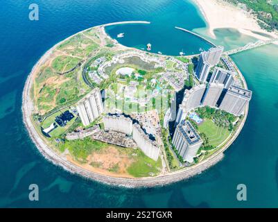 Aerial photography of Sunac Sun Moon Bay in Wanning, Hainan Stock Photo ...
