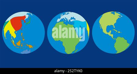 Three types of globe Stock Photo - Alamy