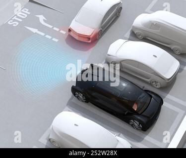 A car backing out detects a car entering behind and stops. Advanced ...