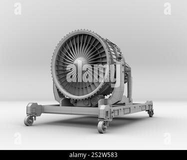 Clay rendering image of an aircraft jet engine Stock Photo - Alamy