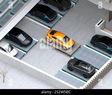 Isometric image of an automated vehicle and delivery robot travelling ...