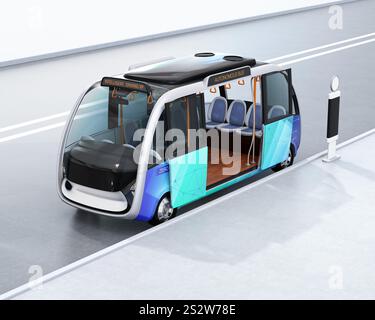 Image of an automated bus. Concept of multiple vehicle types that can ...