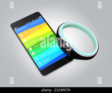 Health management app linked to smart band Stock Photo - Alamy