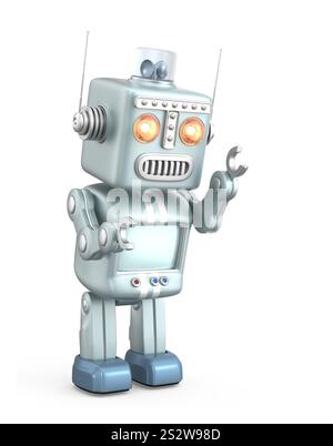 A cute blue robot character running very fast and sweating Stock Photo ...
