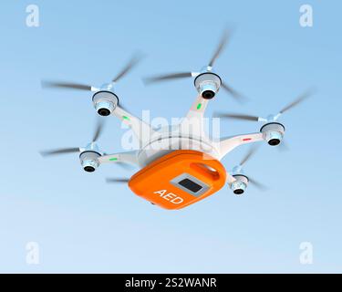 AED-equipped drone concept for emergency rescue operations Stock Photo ...