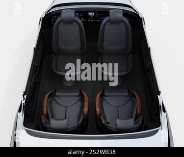 Cutaway model image of the seat layout of an automated vehicle, viewed ...