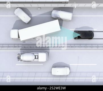 Concept image of secondary accident avoidance with collision damage ...