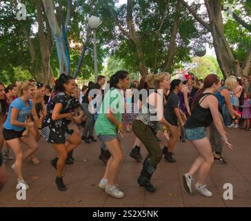 Sydney, Australia. January, 2011 A flash mob dance in celebration of ...