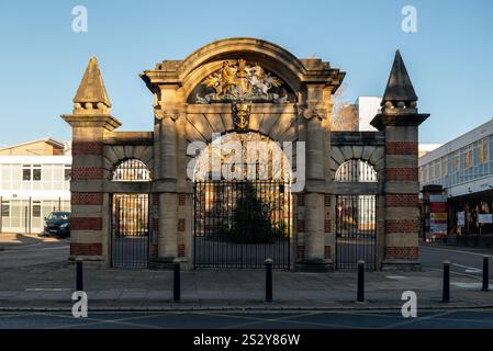 Front gate and entrance to HMS Nelson in Portsmouth. January 2025 Stock ...