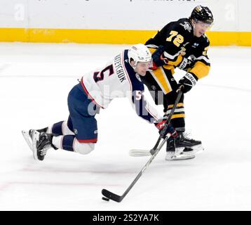 Columbus Blue Jackets defenseman Denton Mateychuk during an NHL hockey ...