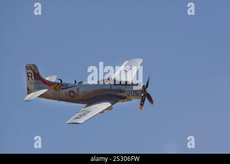 Douglas A1 Skyraider in flight Stock Photo - Alamy